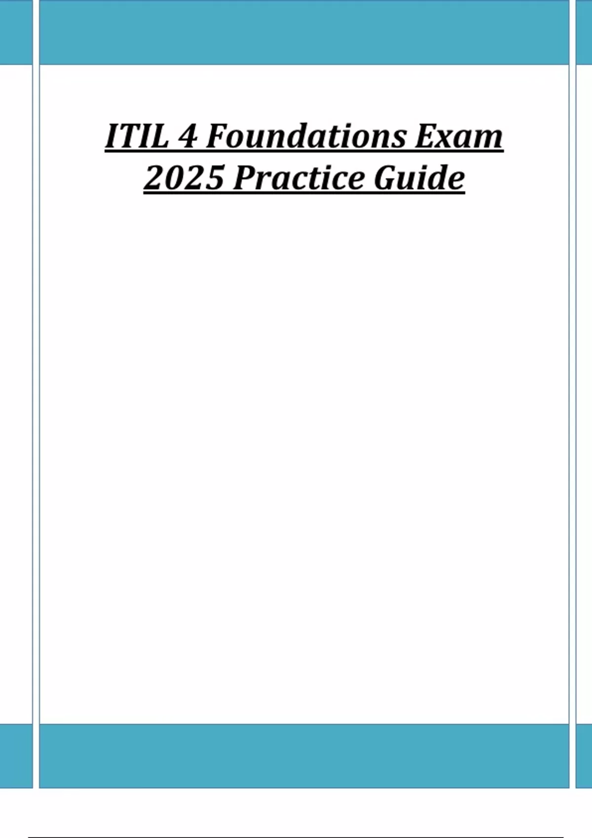 Itil 4 Foundations Exam 2025 Practice Guide Itil 4 Foundations 2025 Practice Stuvia Us