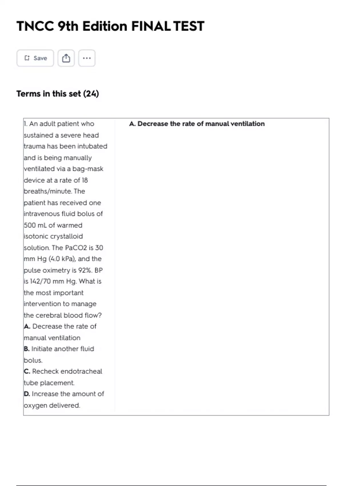 TNCC 9th Edition FINAL TEST / NEWEST REAL EXAM ACTUAL Q&A WITH ...