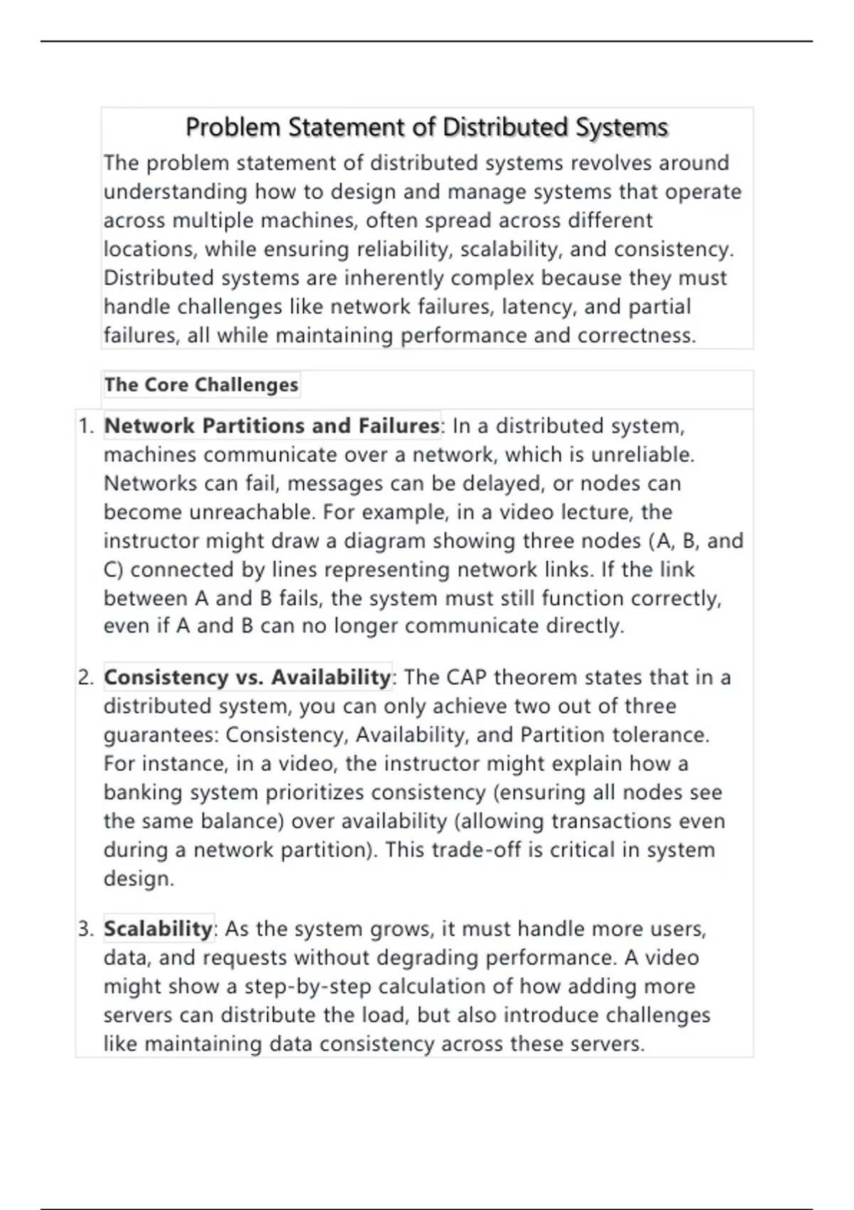 Summary Problem Statement of Distributed Systems - Cs3551 - Stuvia US