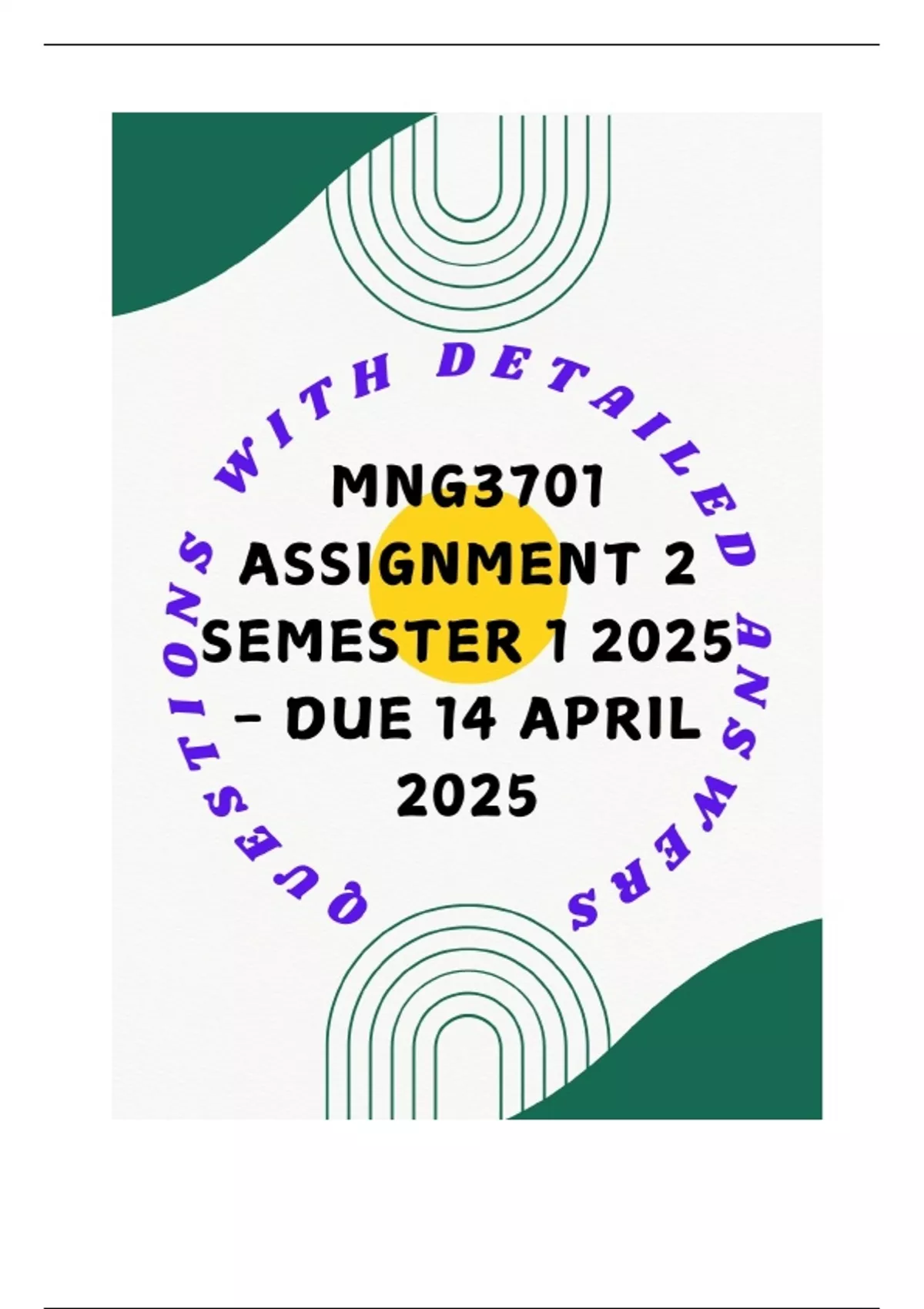 MNG3701 Assignment 2 Semester 1 2025 - DUE 14 April 2025 - Strategic Planning IIIA (MNG3701 ...