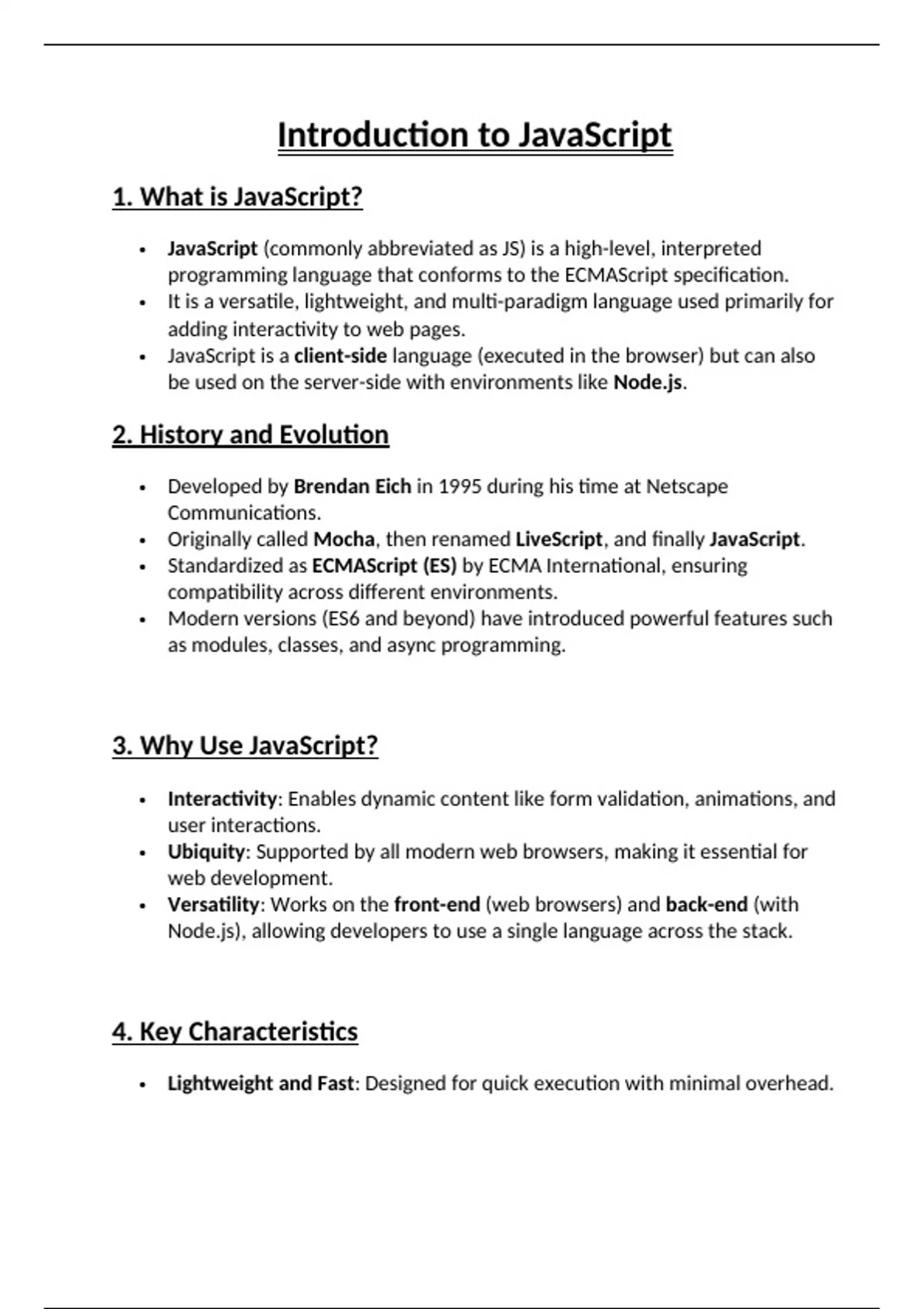 Introduction to JavaScript: A Beginner’s Guide with Examples - COMPUTER SCIENCE - Stuvia US