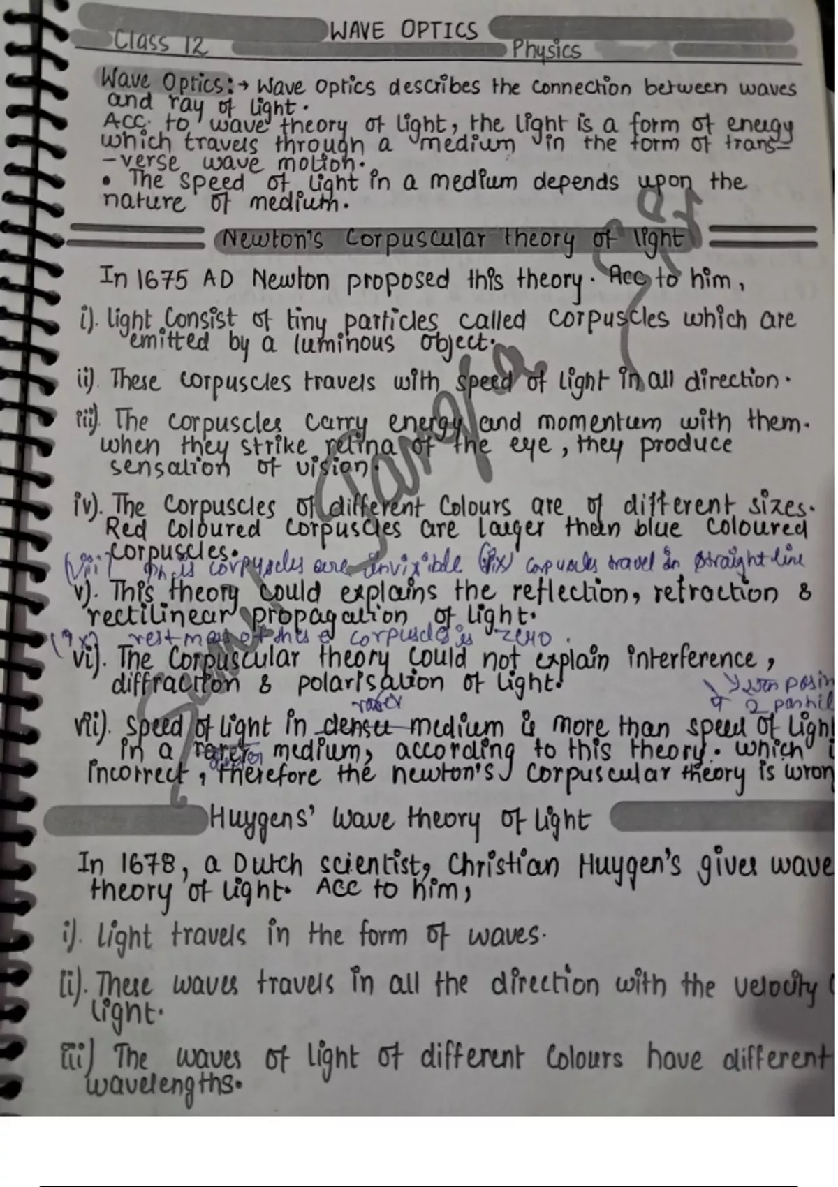 CBSE Class 12 Physics Handwritten Notes - 20242021 - Stuvia US