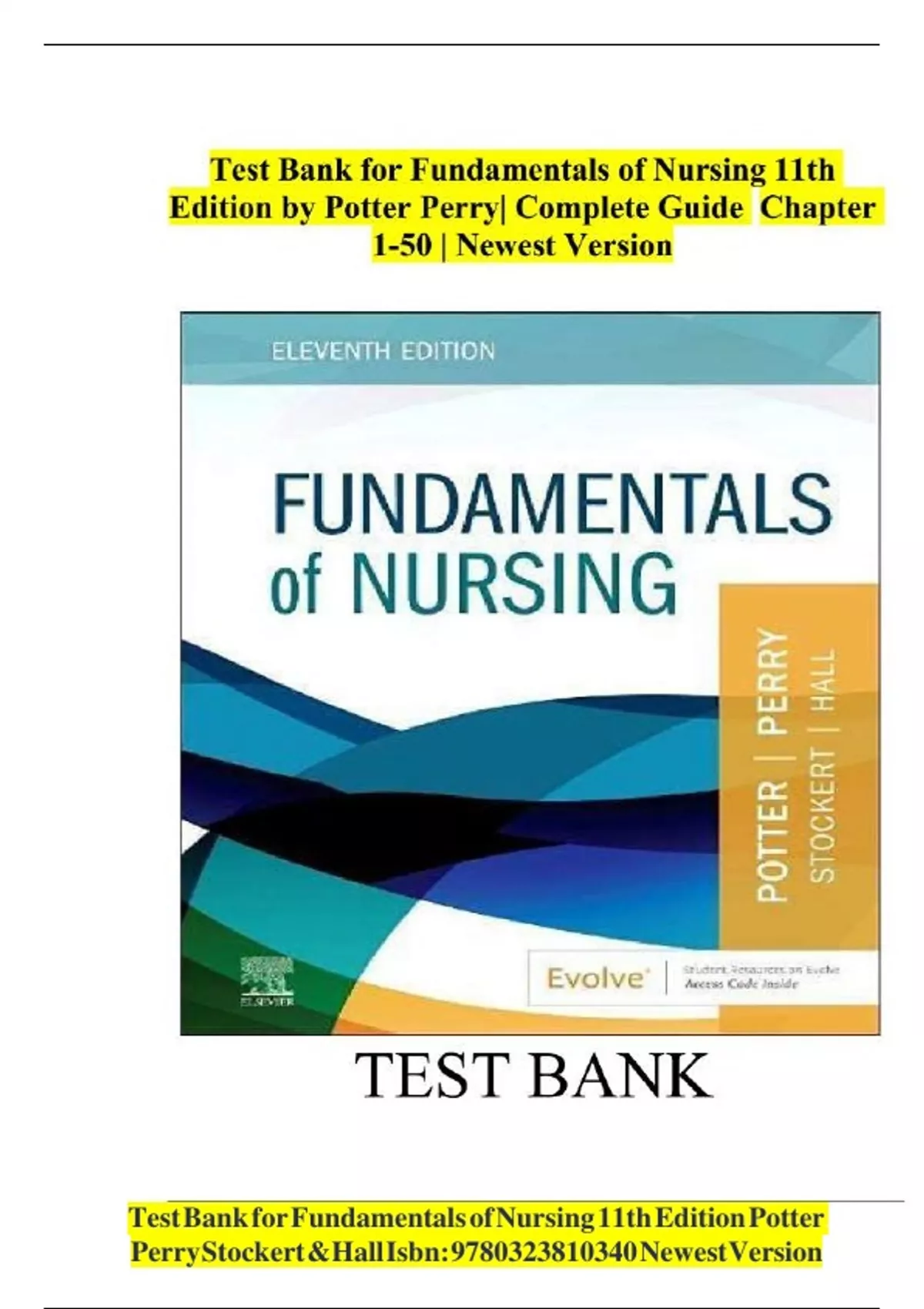 TEST BANK for Fundamentals of Nursing 11TH Edition by Potter Perry PDF ...
