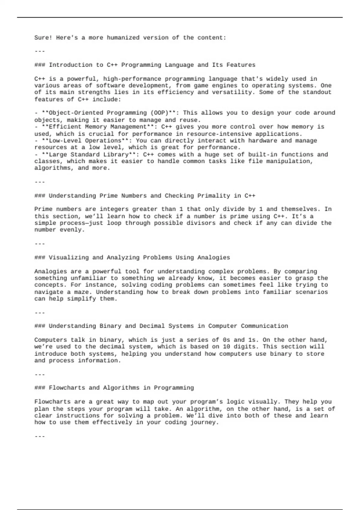 Introduction to C++ and basics - PROGRAMMING - Stuvia US