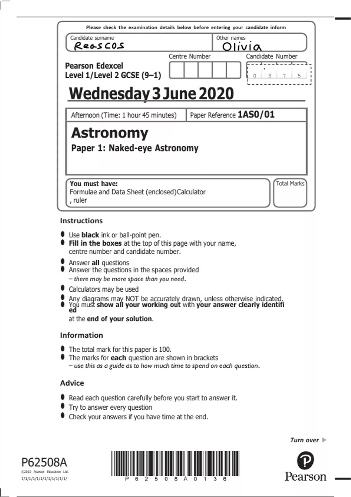AQA Astronomy Paper 1 Naked‑eye Astronomy - AQA Astronomy Paper 1 Naked ...