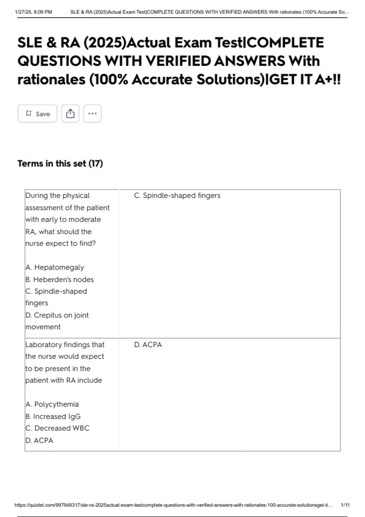SLE & RA (2025)Actual Exam Test|COMPLETE QUESTIONS WITH VERIFIED ...