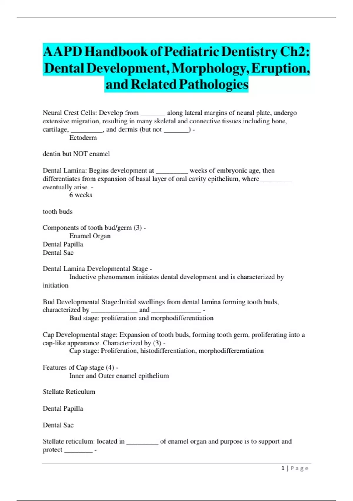 AAPD Handbook of Pediatric Dentistry Ch2 Dental Development, Morphology ...