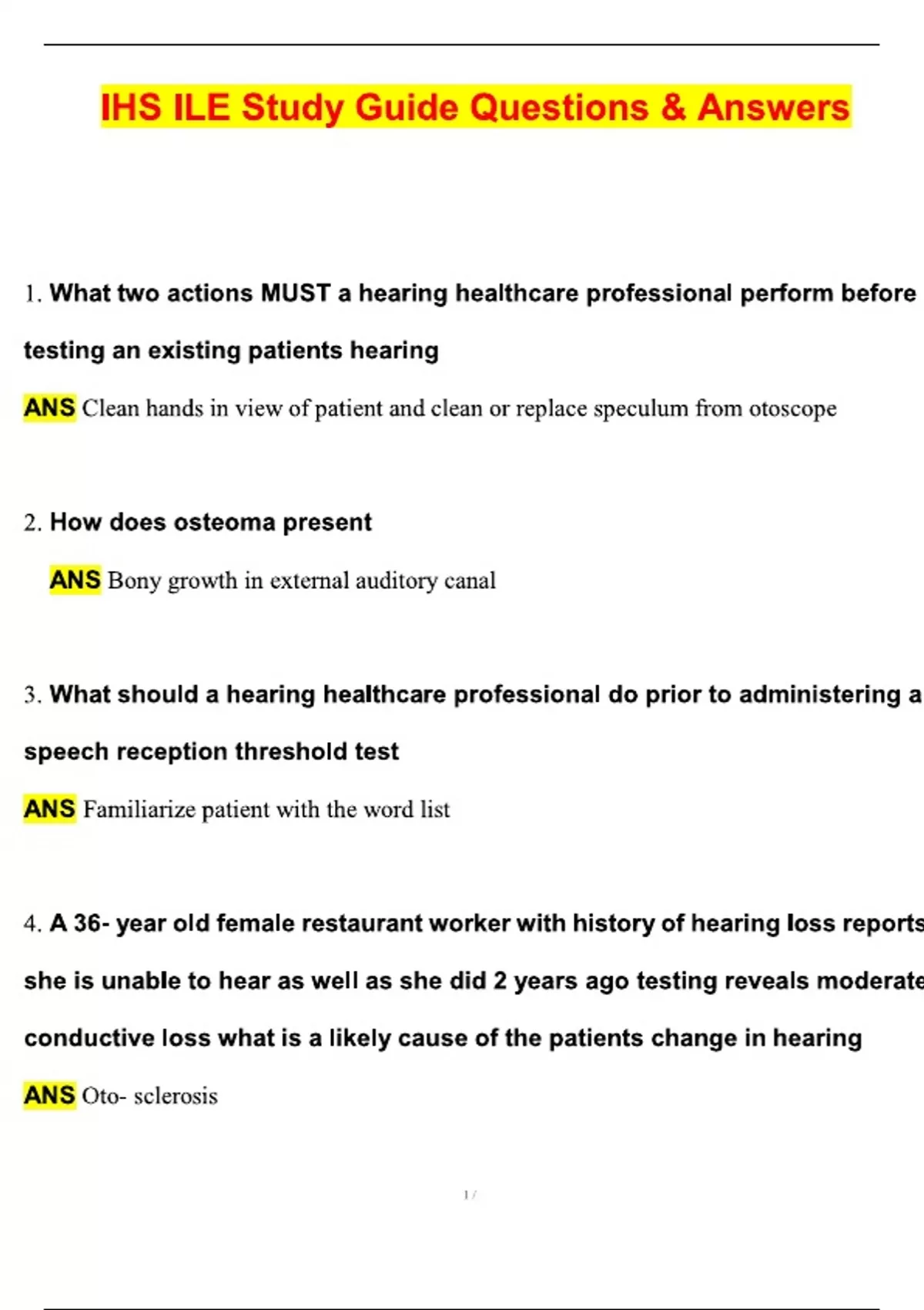 IHS ILE Study Guide Actual 2025 Questions and Answers Latest 100% ...