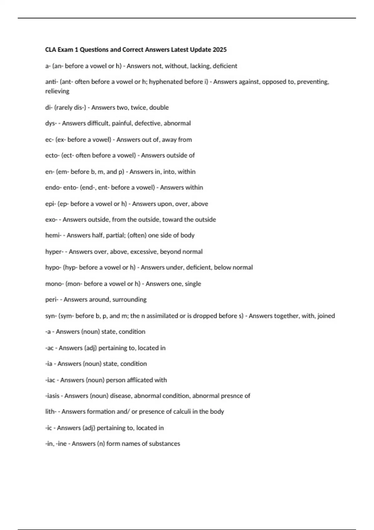 CLA Bundled Exam Questions Fully Solved Latest Update 2025 Already ...