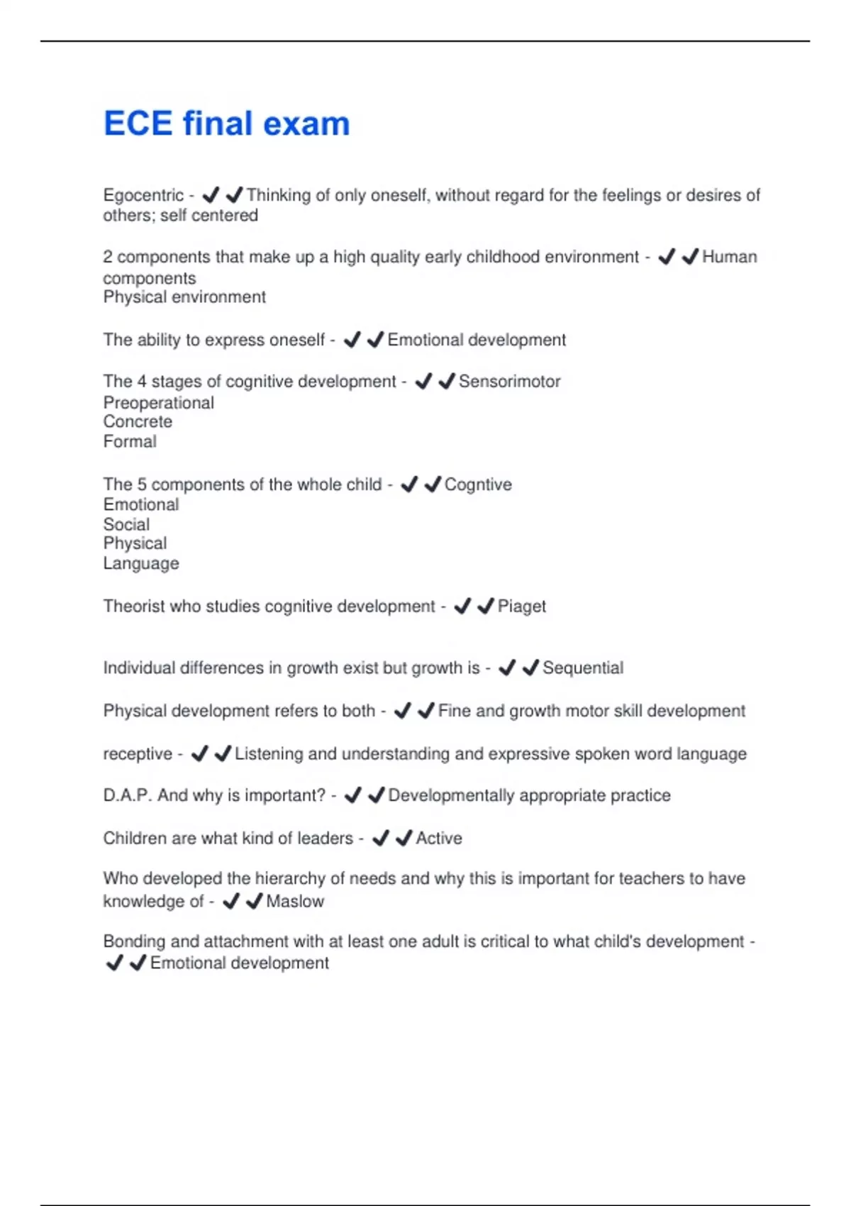 ECE final exam All Possible Questions and Answers with complete solution - ECE - Stuvia US