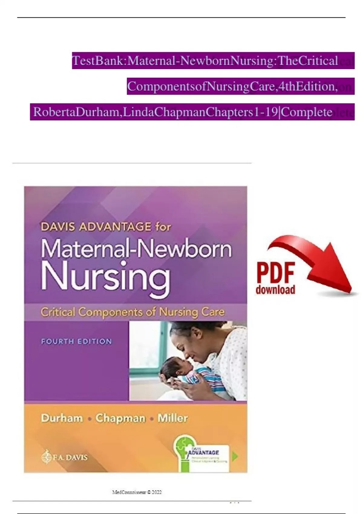 Test Bank: Maternal-Newborn Nursing: The Critical Components of Nursing ...