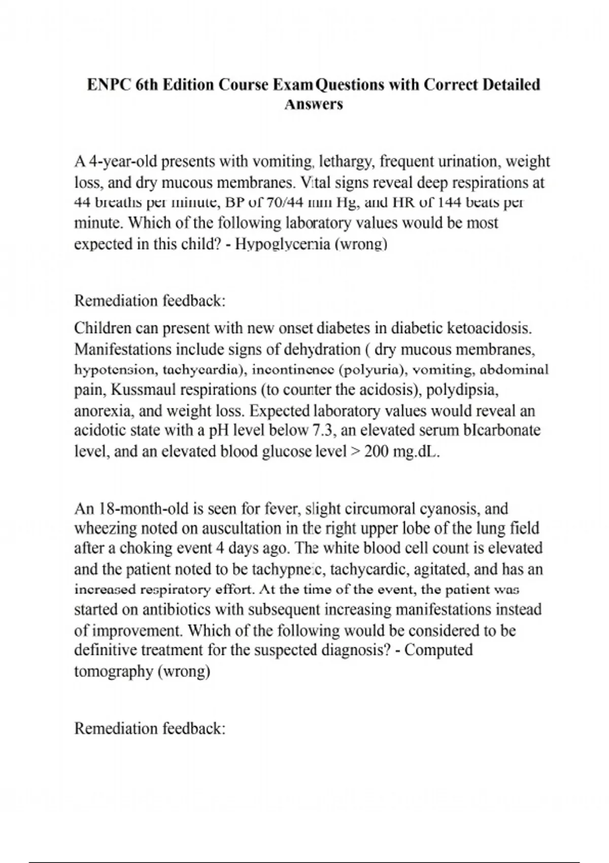 ENPC 6th Edition Course Exam Questions with Correct Detailed Answers ...