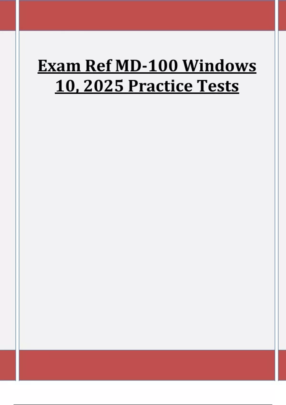 Exam Ref MD-100 Windows 10, 2025 Practice Tests - MD-100 Windows 10 ...