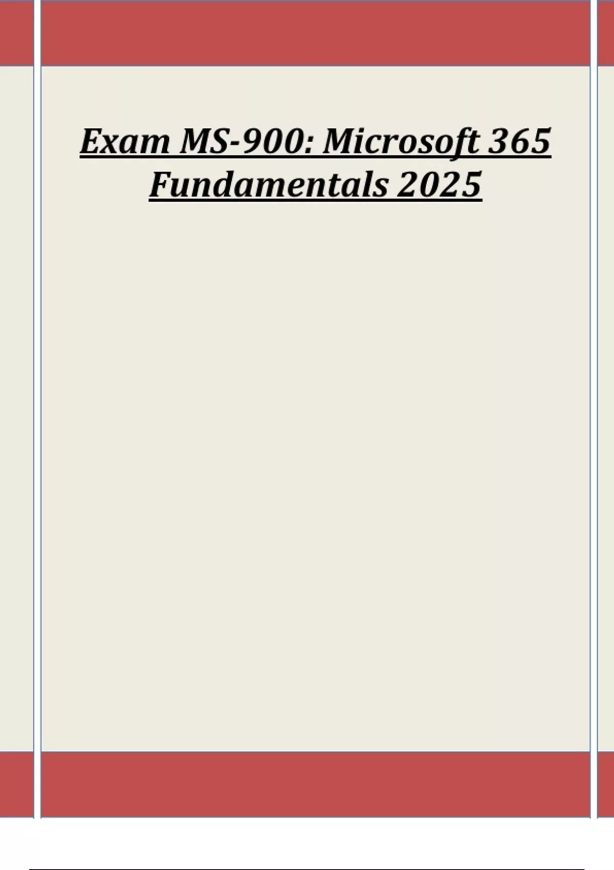 Exam MS-900: Microsoft 365 Fundamentals 2025 - MS-900: Microsoft 365 Fundamentals - Stuvia US