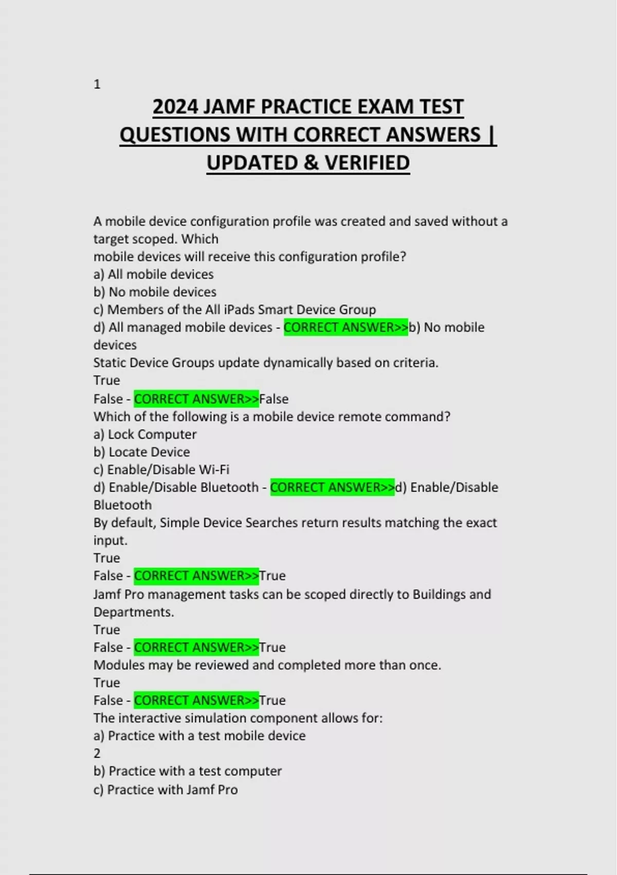 2024 JAMF PRACTICE EXAM TEST QUESTIONS WITH CORRECT ANSWERS | UPDATED ...