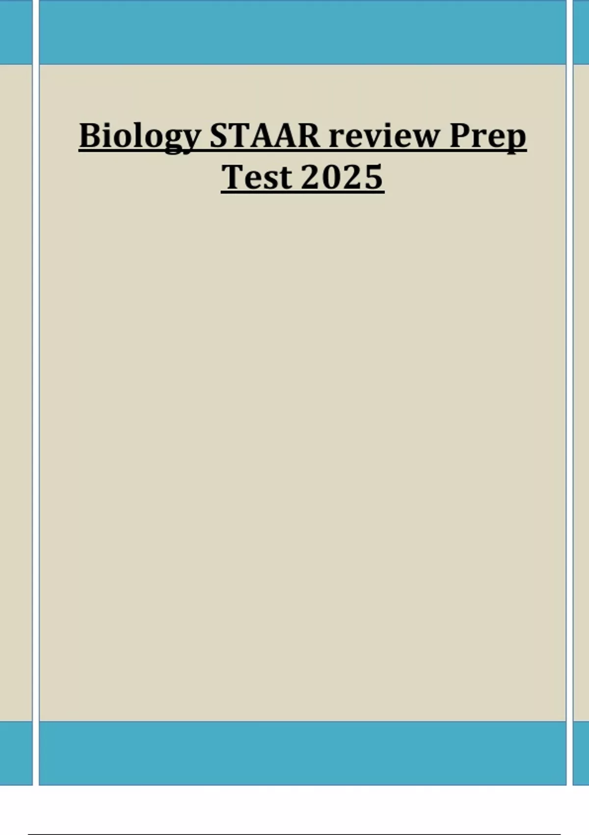 Biology STAAR review Prep Test 2025 - Biology STAAR - Stuvia US