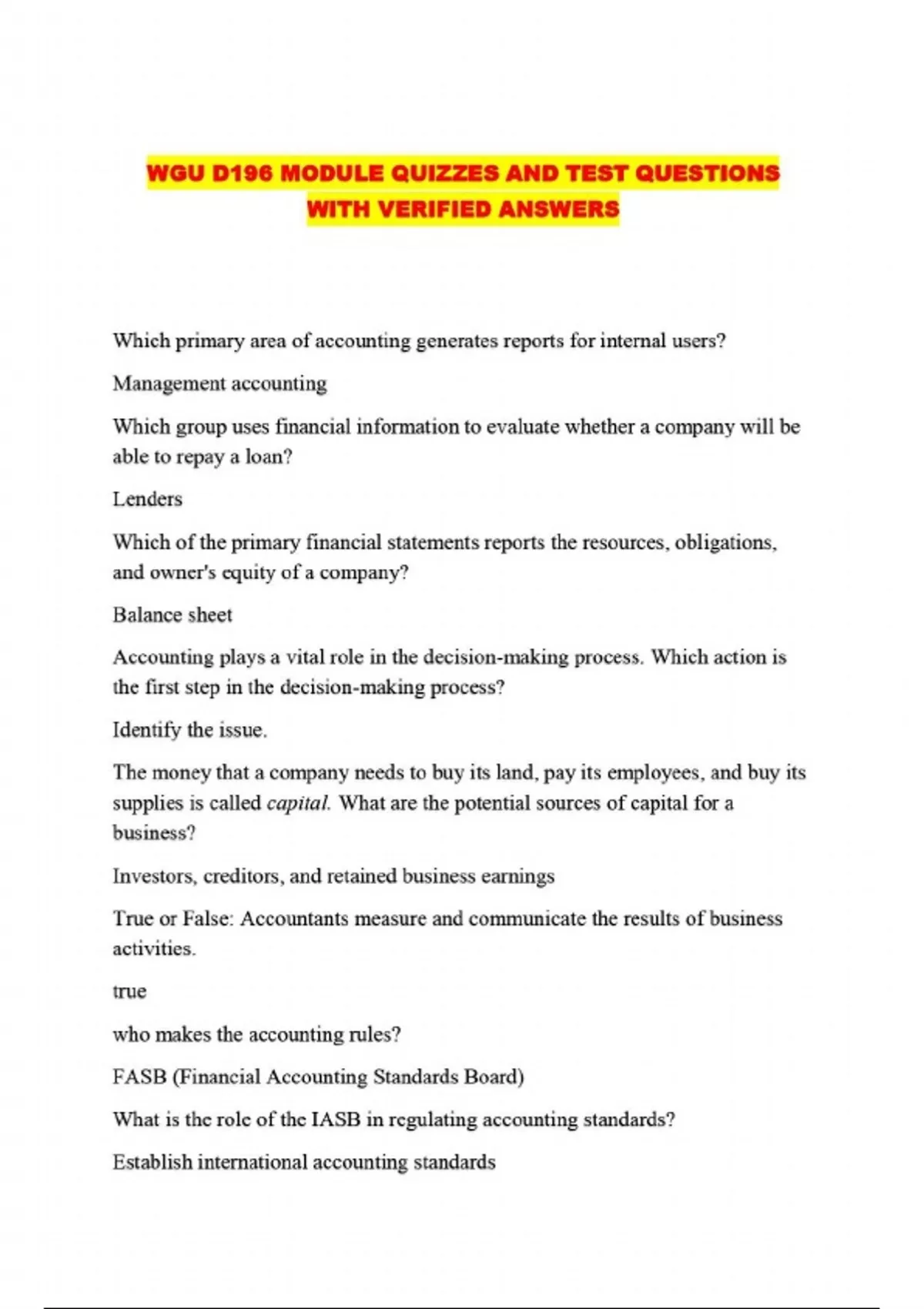 WGU D196 MODULE QUIZZES AND TEST QUESTIONS WITH VERIFIED ANSWERS - WGU ...