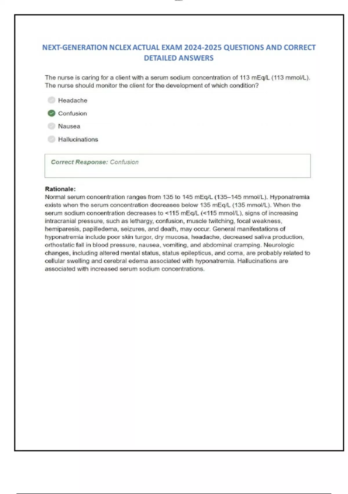 Next Generation NCLEX practice tests 2024/2025|A grade| verified ...