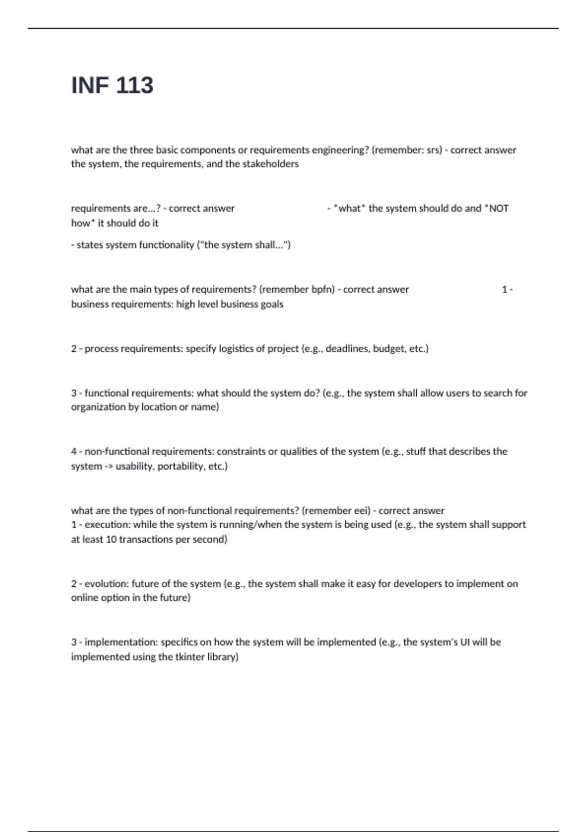 INF 113 Assessment Test Questions With 100% Answers Guaranteed Pass ...