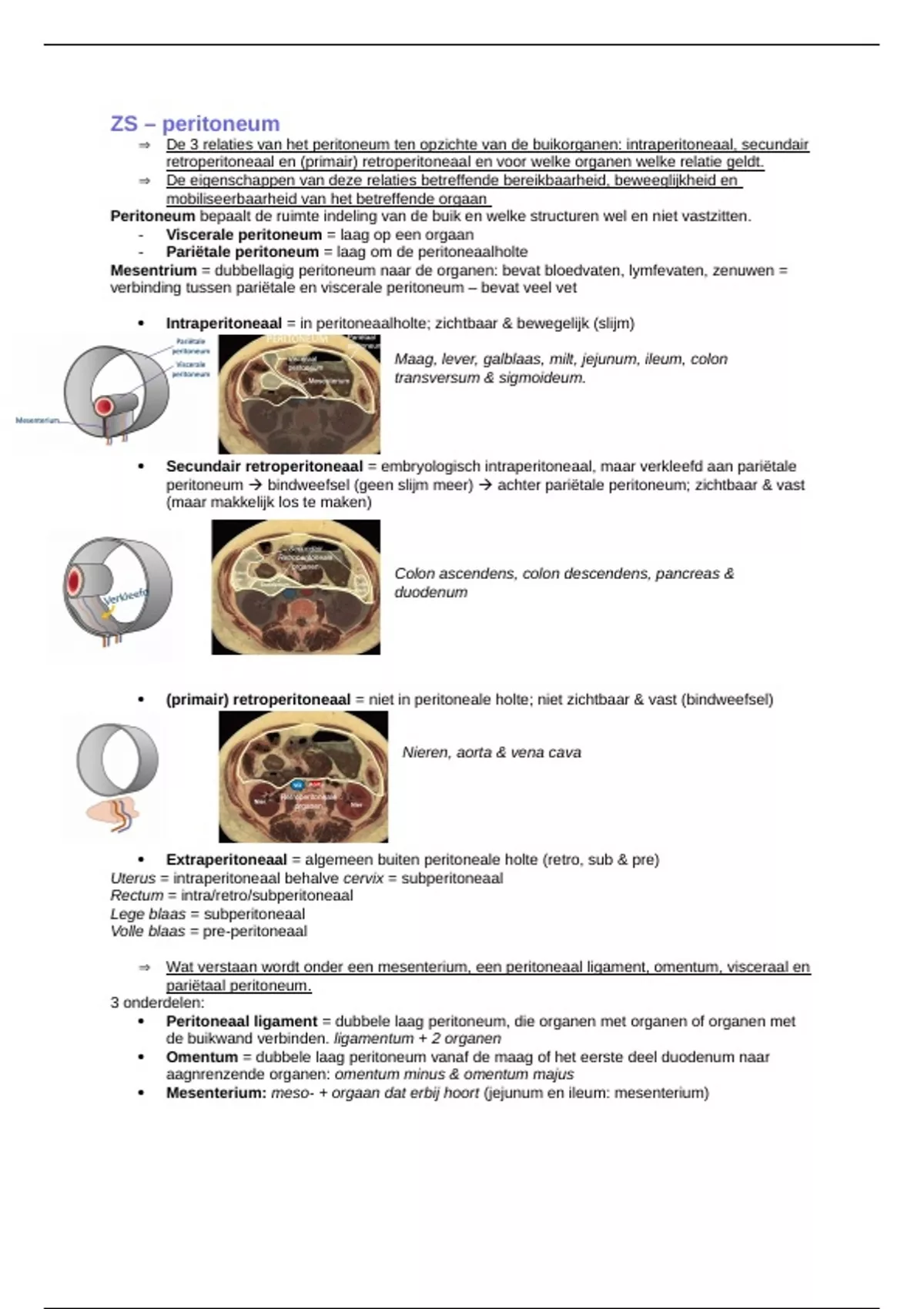 Samenvatting Sturing en stofwisseling macroscopie aantekeningen (zelf ...