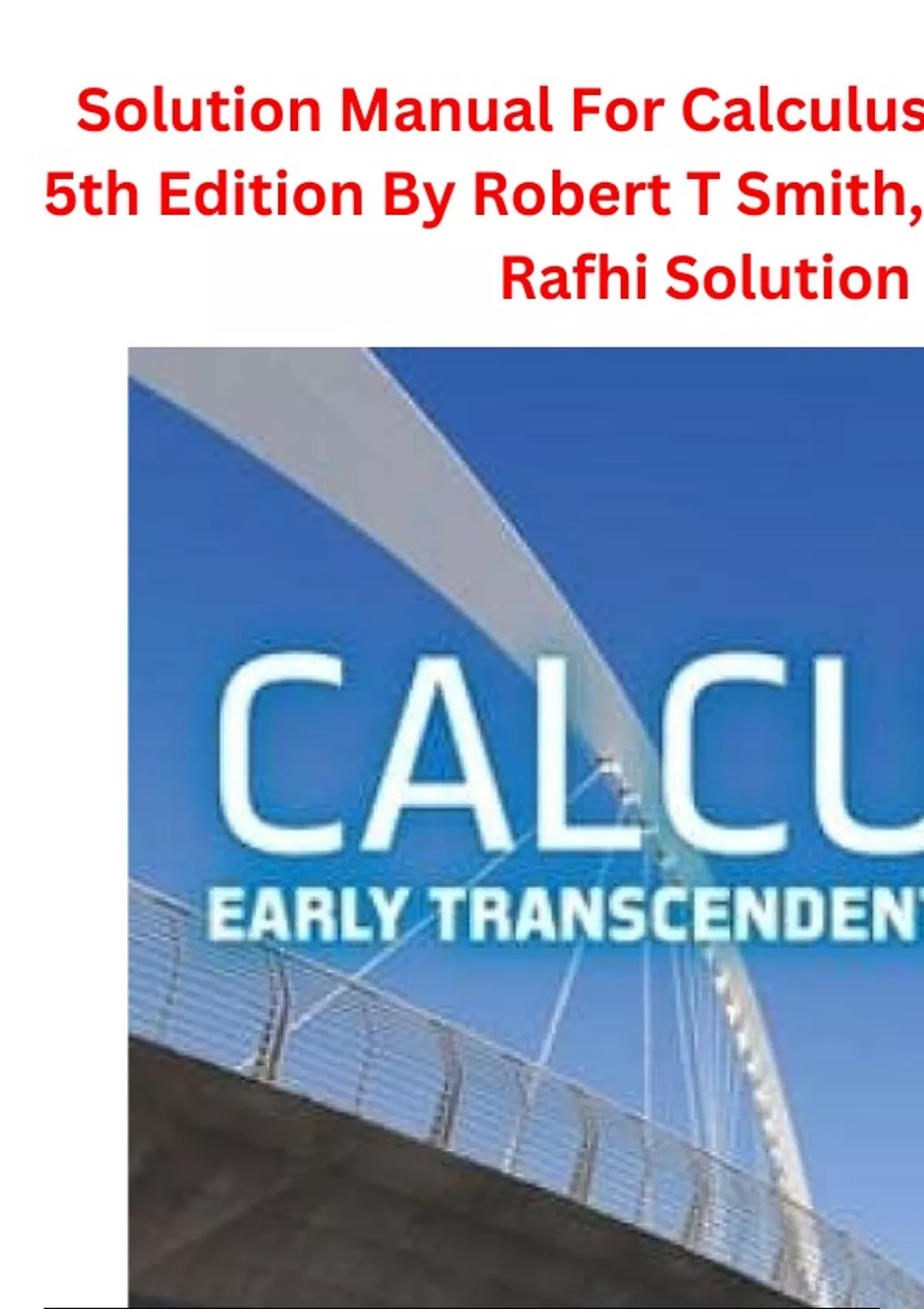 Solution Manual For Calculus Early Transcendental 5th Edition By Robert ...