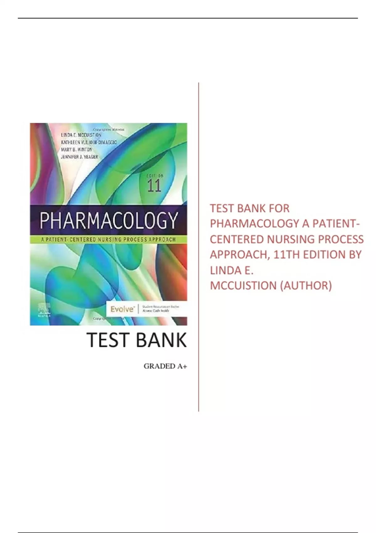 Test Bank For Pharmacology A Patient- Centered Nursing Process Approach ...