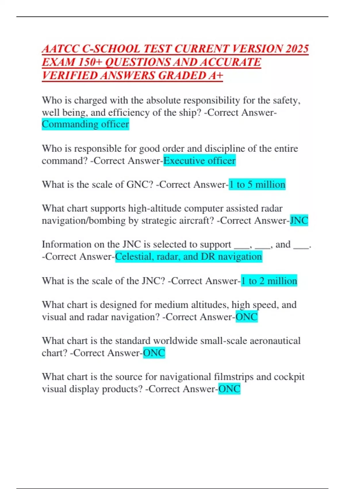 AATCC C-SCHOOL TEST CURRENT VERSION 2025 EXAM 150+ QUESTIONS AND ...