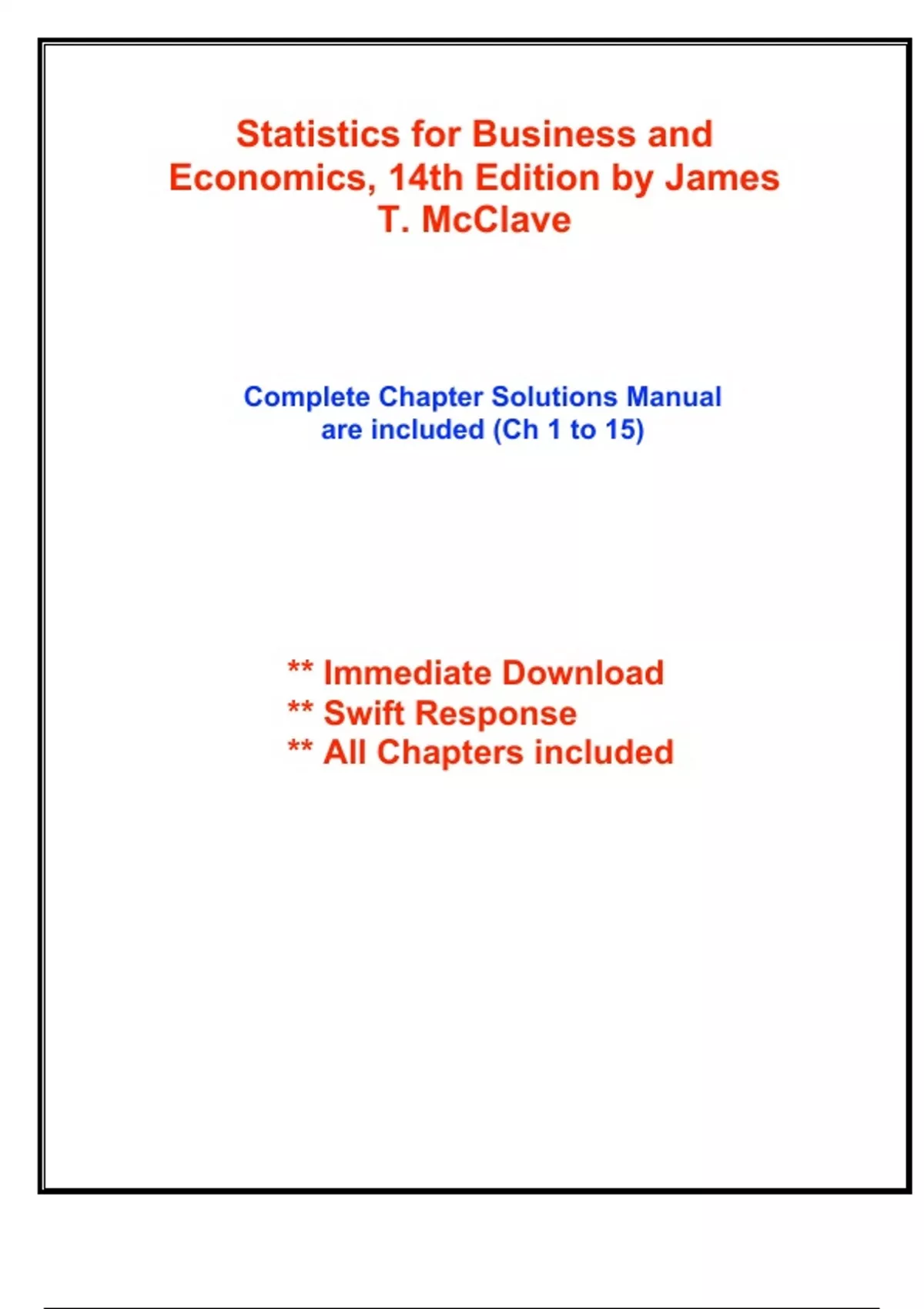 Solutions for Statistics for Business and Economics, 14th Edition by ...