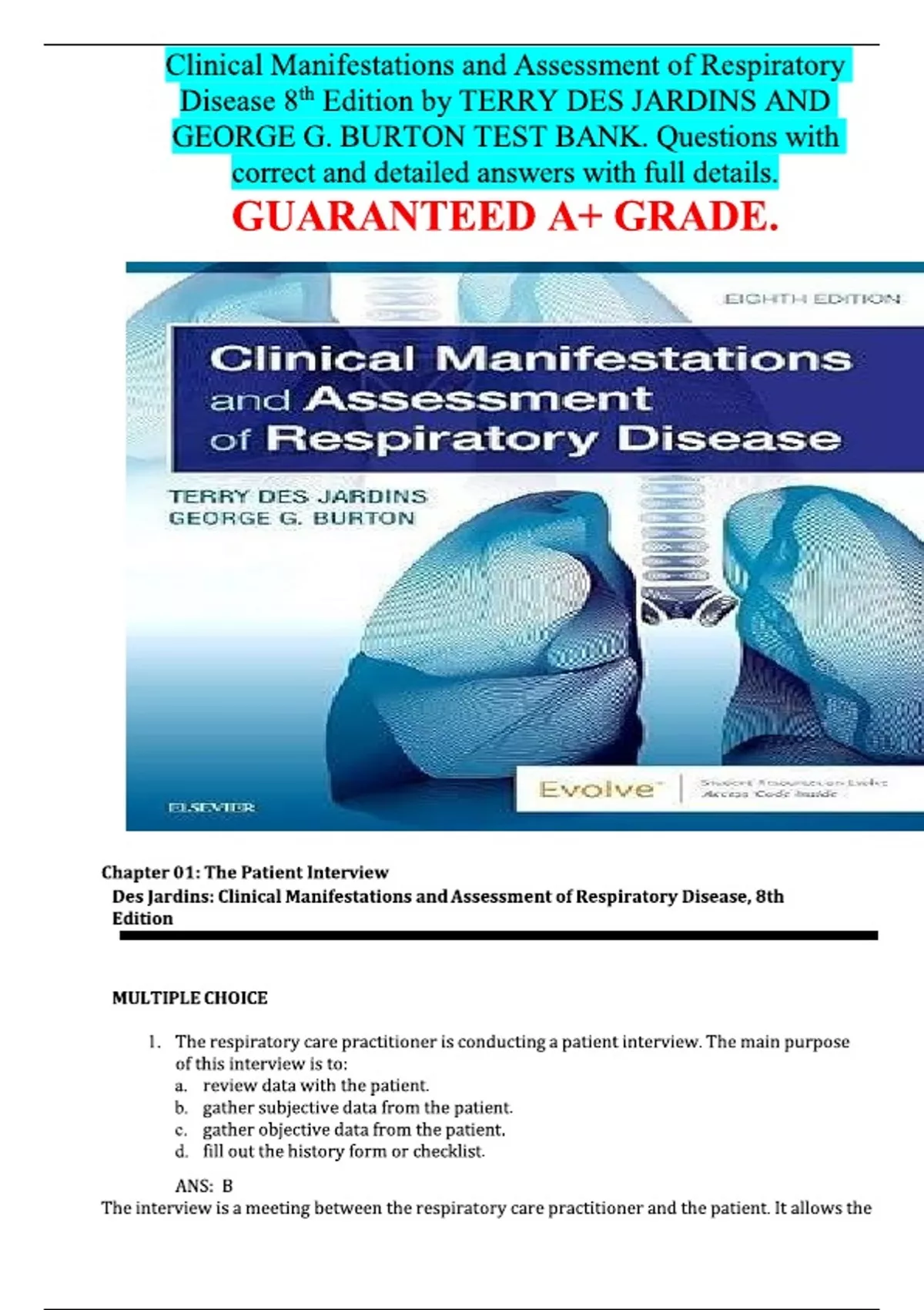 Clinical Manifestations and Assessment of Respiratory Disease 8th ...
