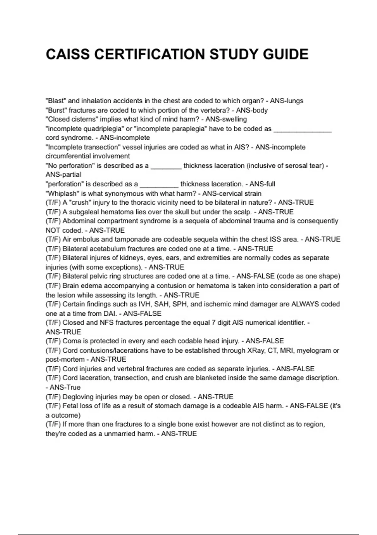 CAISS CERTIFICATION STUDY GUIDE NEWEST 2025/2026 ACTUAL EXAM COMPLETE ...