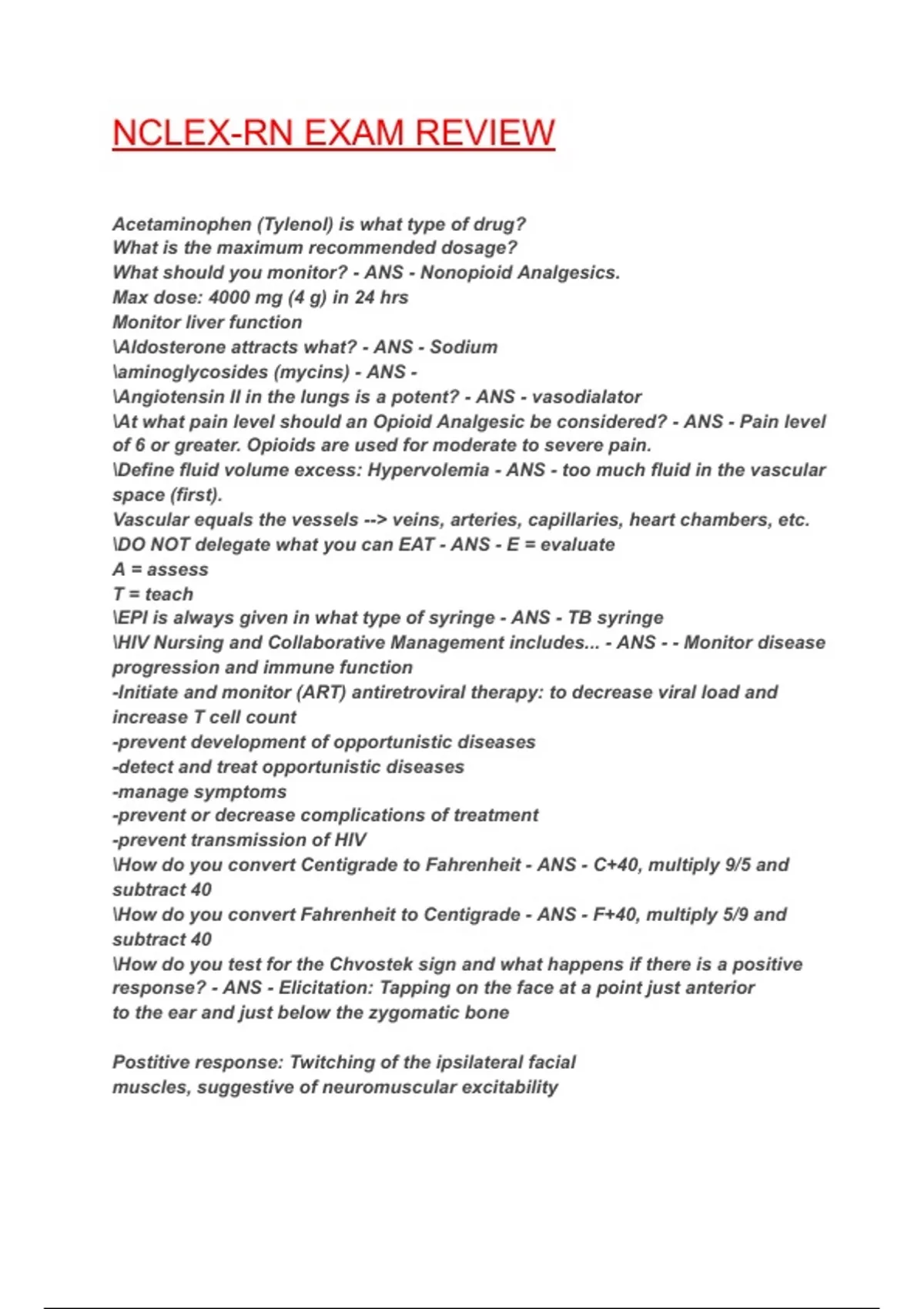 NCLEX-RN EXAM REVIEW EXAM 2025/2026 QUESTIONS WITH COMPLETED & VERIFIED ...