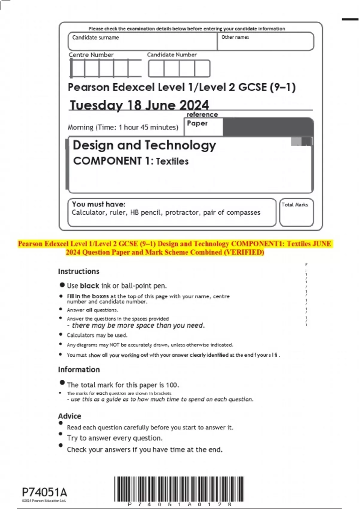 Pearson Edexcel Level 1/Level 2 GCSE (9–1) Design and Technology ...
