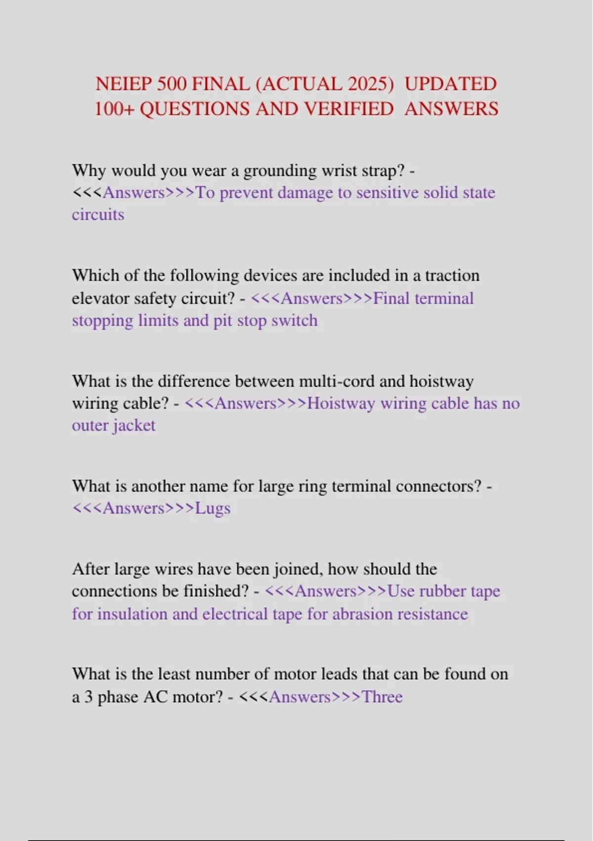 NEIEP 500 FINAL (ACTUAL 2025) UPDATED 100+ QUESTIONS AND VERIFIED ...