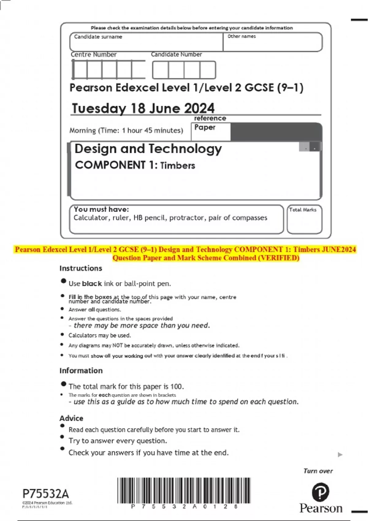 Pearson Edexcel Level 1/Level 2 GCSE (9–1) Design and Technology ...