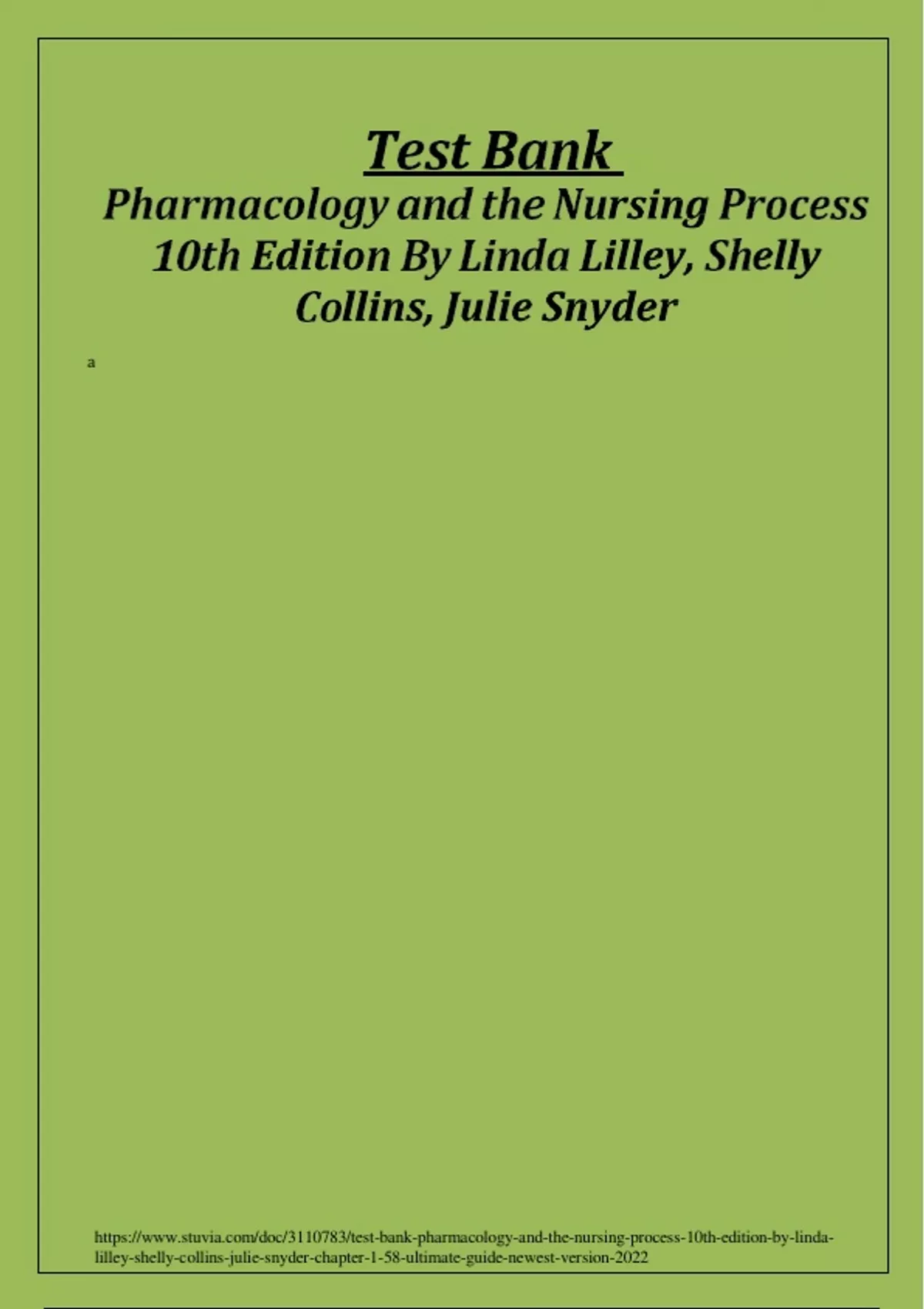 Test Bank for Pharmacology and the Nursing Process 10th Edition By ...