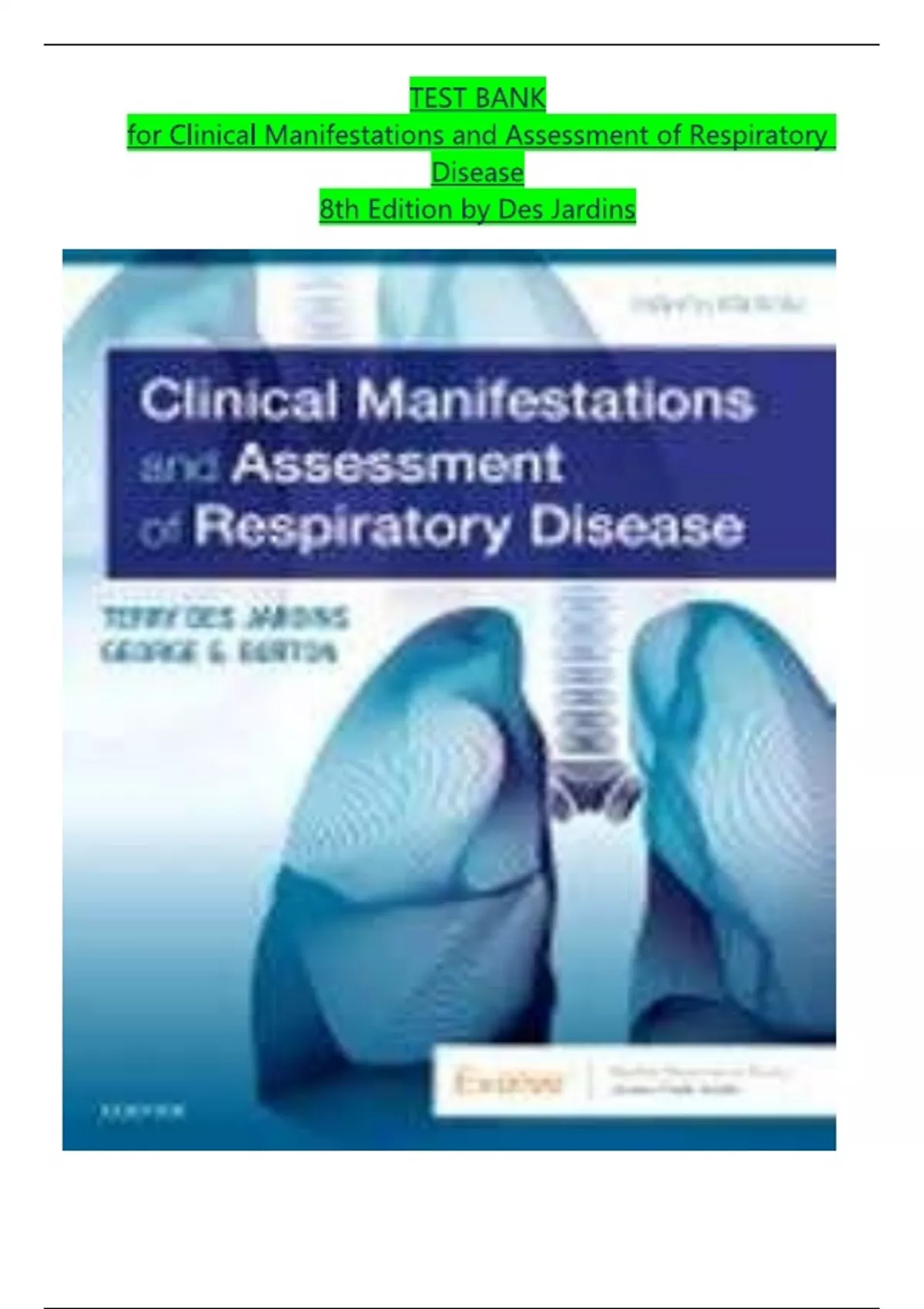 Test Bank for Clinical Manifestations and Assessment of Respiratory ...