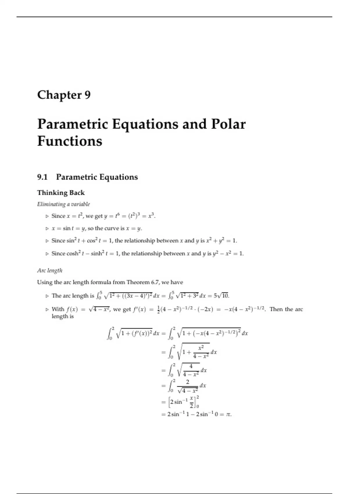 Student Solutions Manual Chapter 9 Parametric Equations and Polar ...