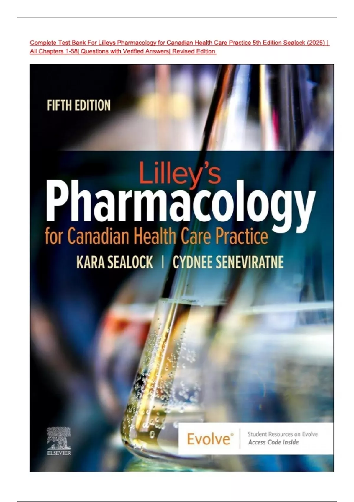 Complete Test Bank For Lilleys Pharmacology for Canadian Health Care ...