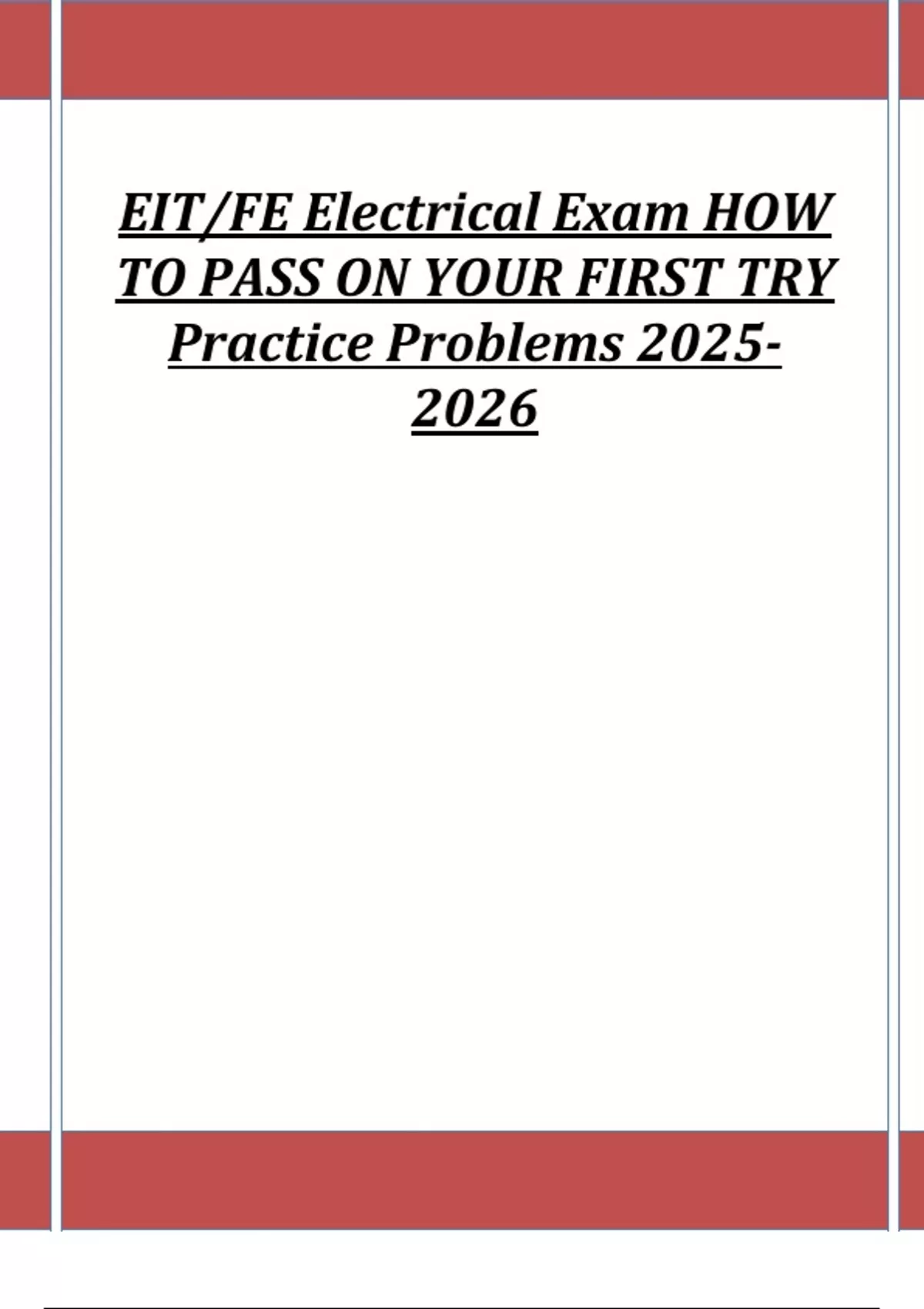 EIT/FE Electrical Exam HOW TO PASS ON YOUR FIRST TRY Practice Problems ...