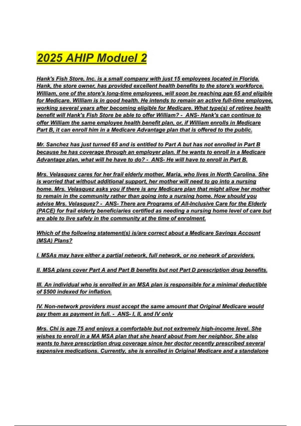 2025 AHIP Module 2 Exam Questions and Answers 2025/2026( A+ GRADED 100% ...