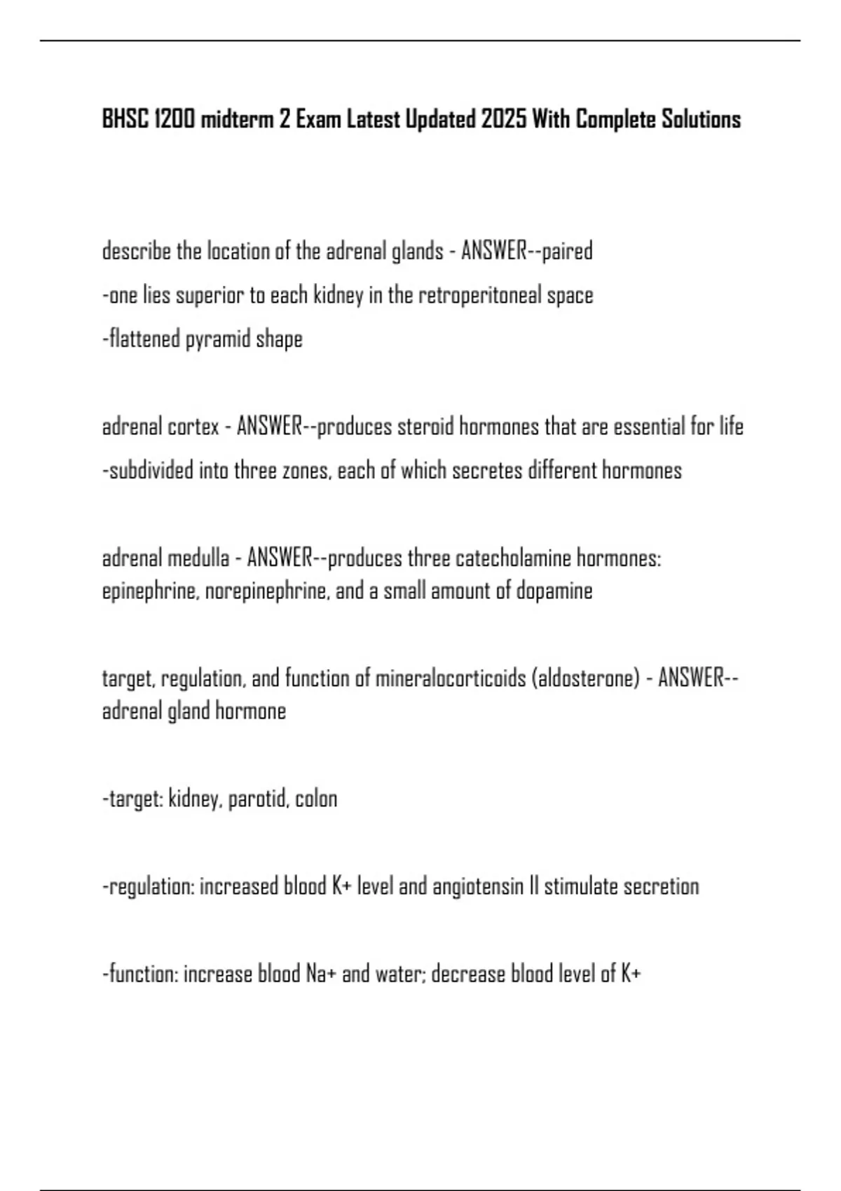 BHSC 1200 midterm 2 Exam Latest Updated 2025 With Complete Solutions ...