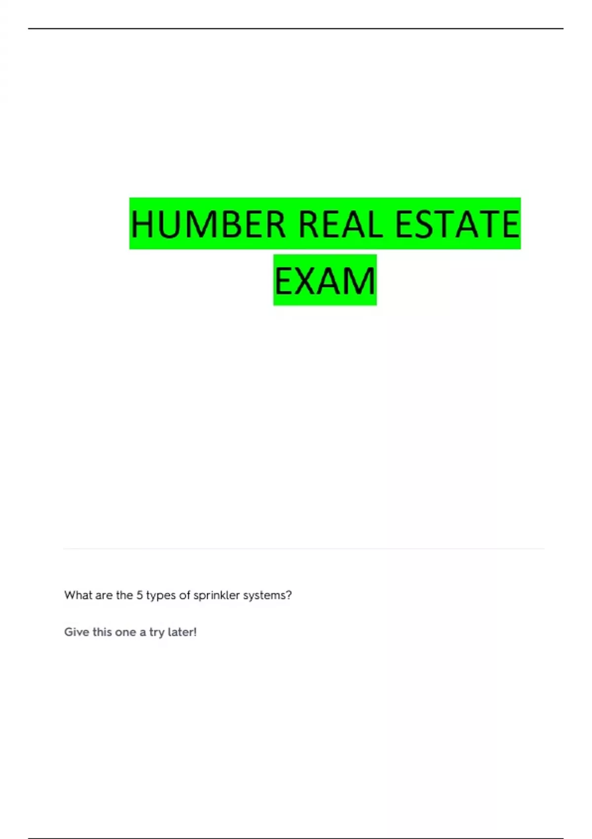 Humber Real Estate - Course 4, Module 2_ Understanding Commercial ...
