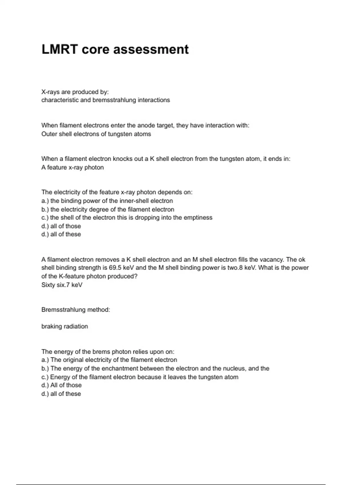 LMRT core assessment NEWEST 2025/2026 ACTUAL EXAM COMPLETE QUESTIONS ...