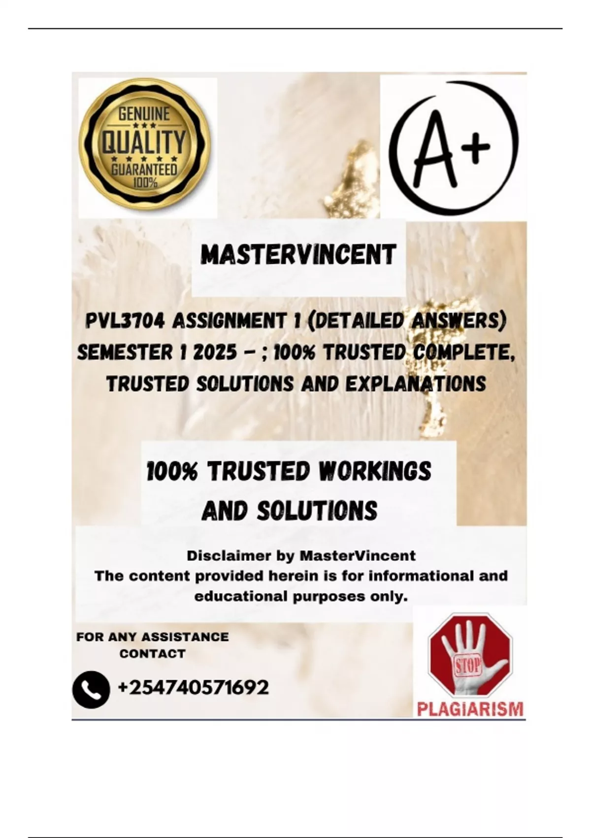 PVL3704 Assignment 1 (DETAILED ANSWERS) Semester 1 2025 - ; 100% TRUSTED Complete, trusted ...