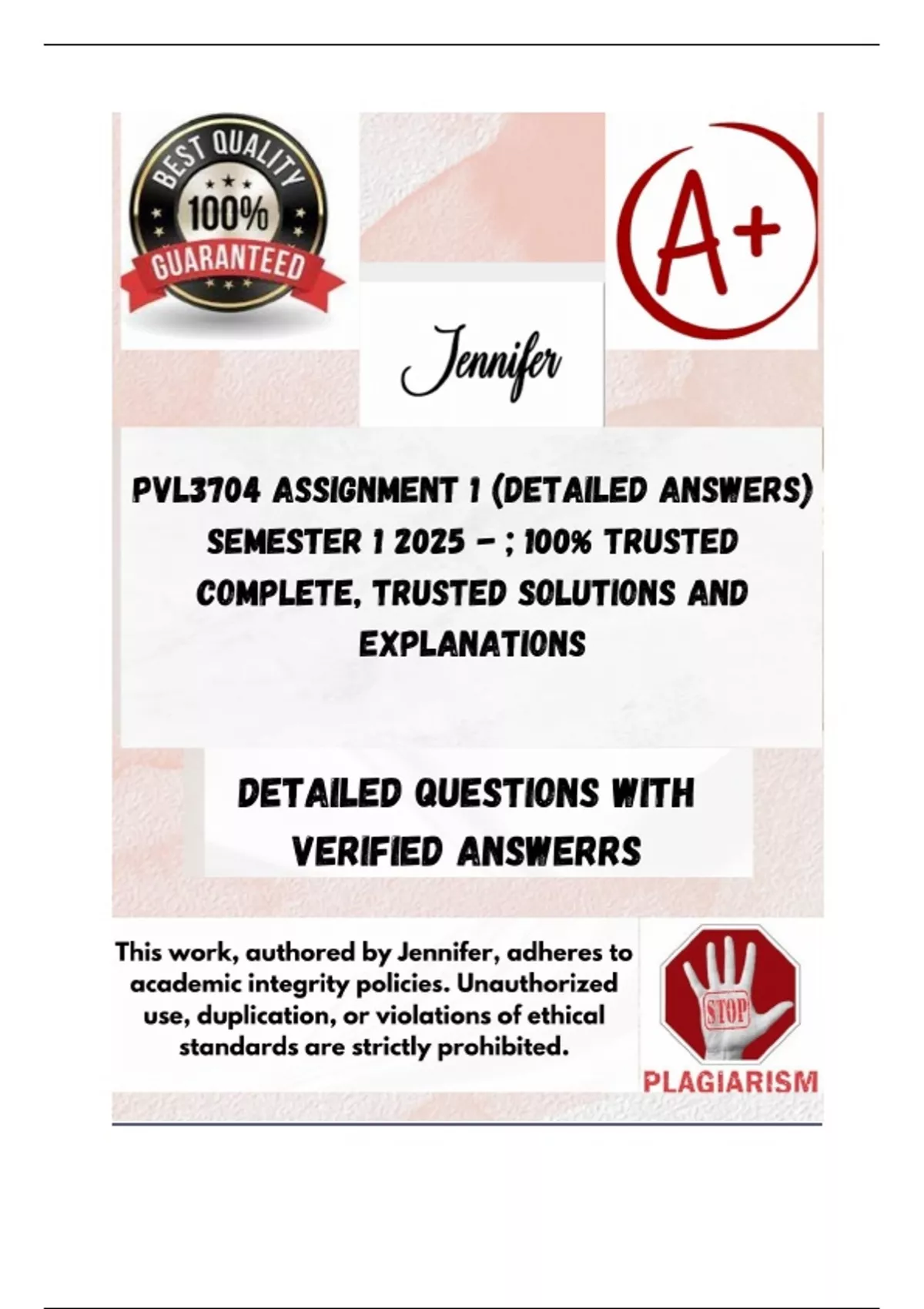 PVL3704 Assignment 1 (DETAILED ANSWERS) Semester 1 2025 - ; 100% TRUSTED Complete, trusted ...