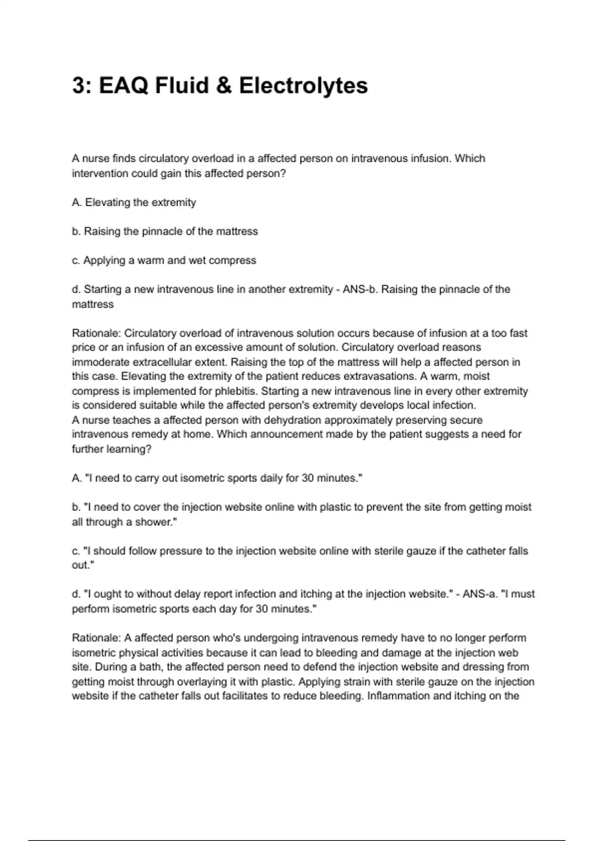 3: EAQ Fluid & Electrolytes NEWEST 2025/2026 ACTUAL EXAM COMPLETE ...