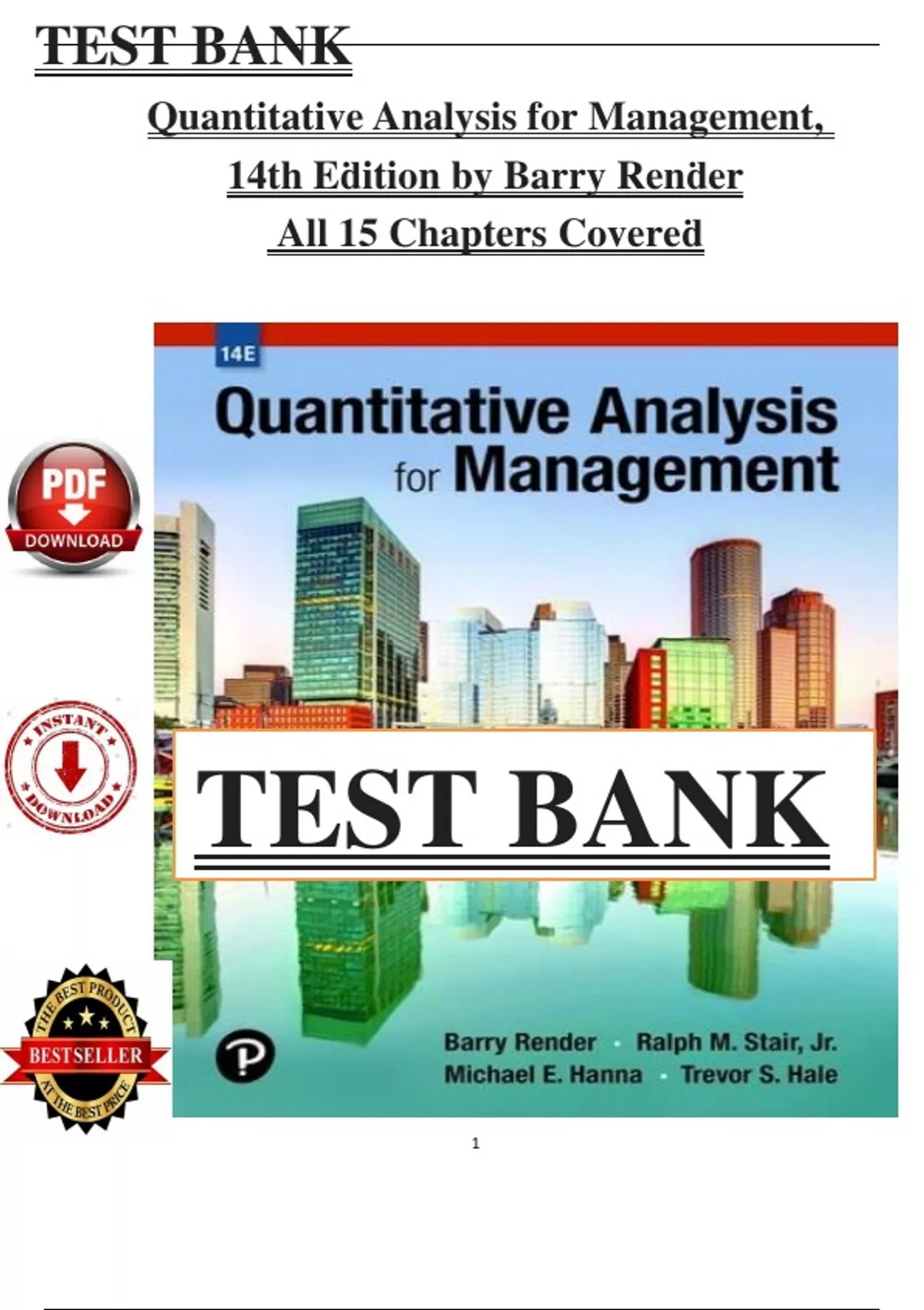 Test Bank - Quantitative Analysis for Management, 14th Edition by ...