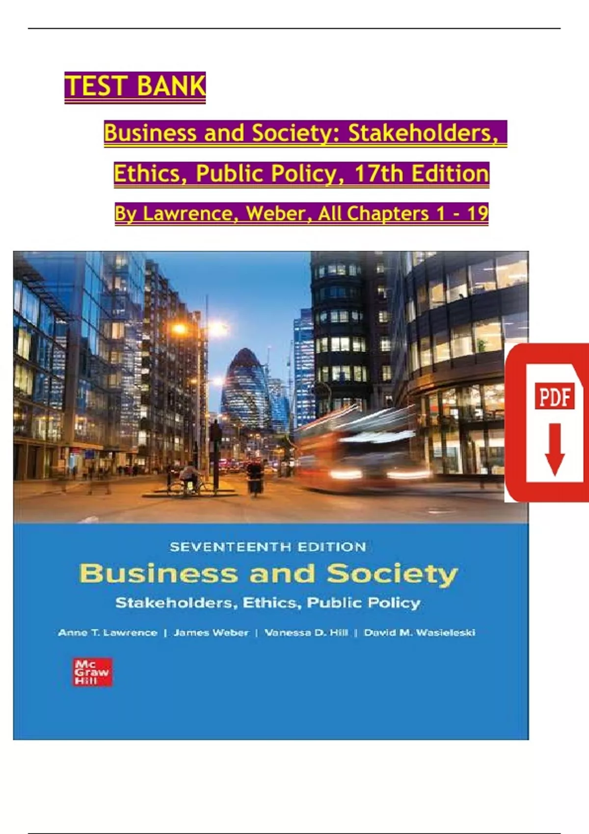 Test Bank for Business and Society Stakeholders Ethics Public Policy ...