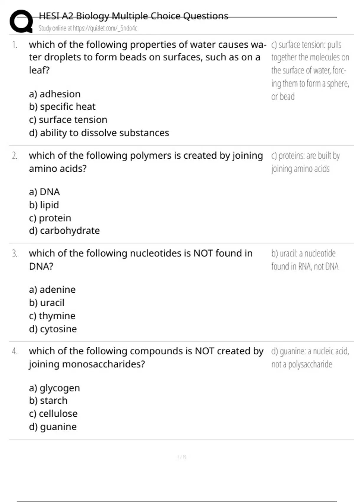 HESI A2 Biology practice test - Hesi A2 - Stuvia US