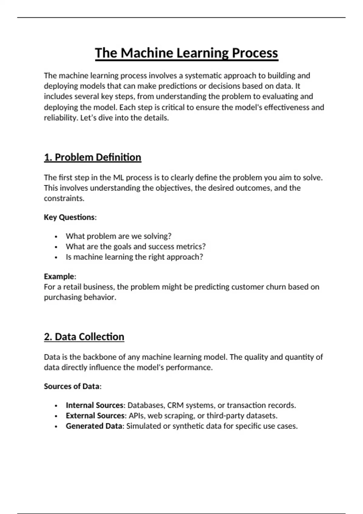 The Machine Learning Process: From Data Collection to Model Evaluation ...